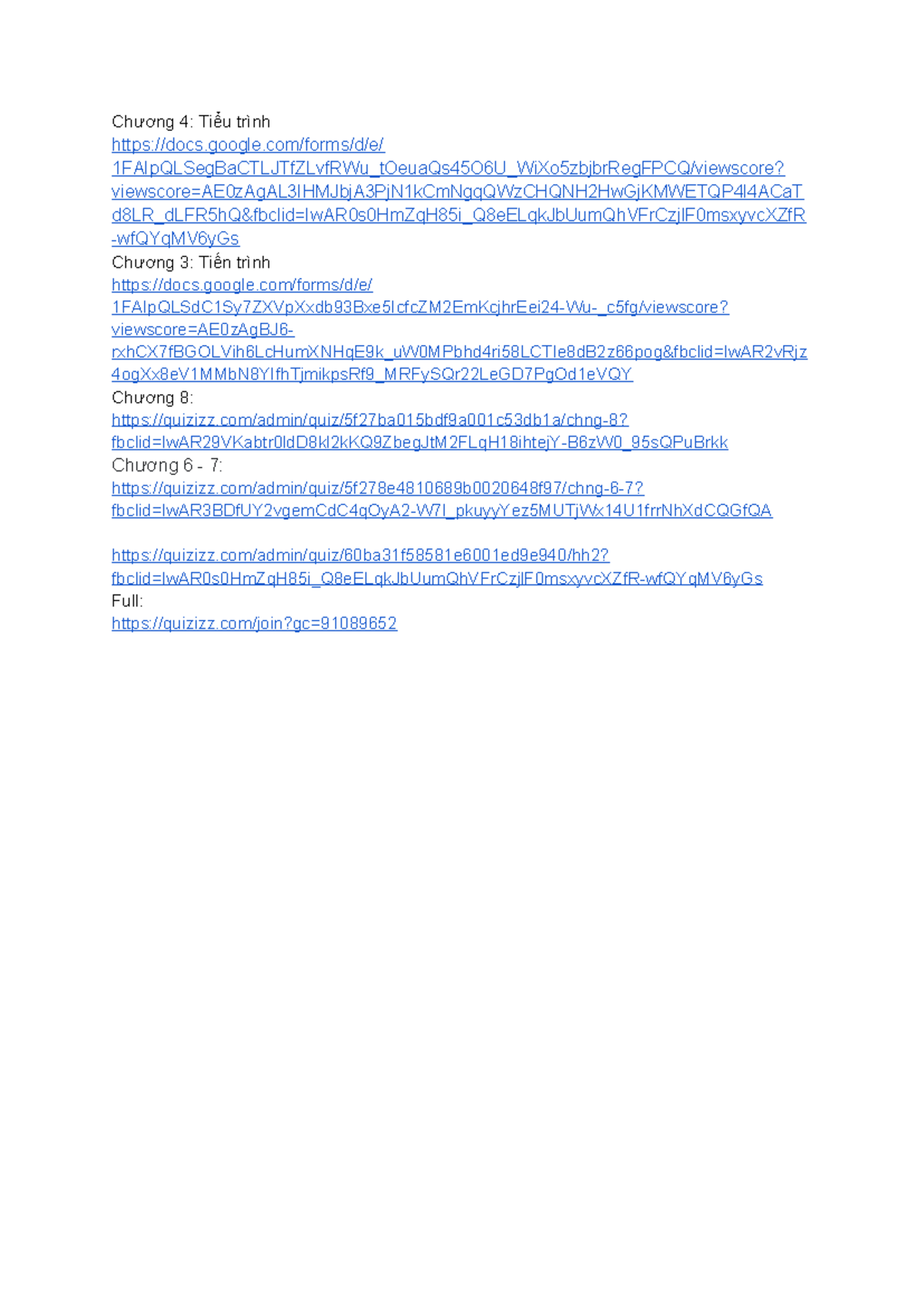 HDH CUỐI KÌ - dfsdfsdfsdfsf - Chương 4: Tiểu trình docs.google/forms/d/e/ - Studocu