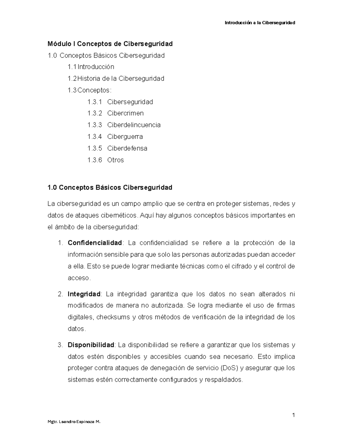 Módulo I Conceptos de Ciberseguridad 1 Conceptos - 1 Módulo I Conceptos de Ciberseguridad 1 ...