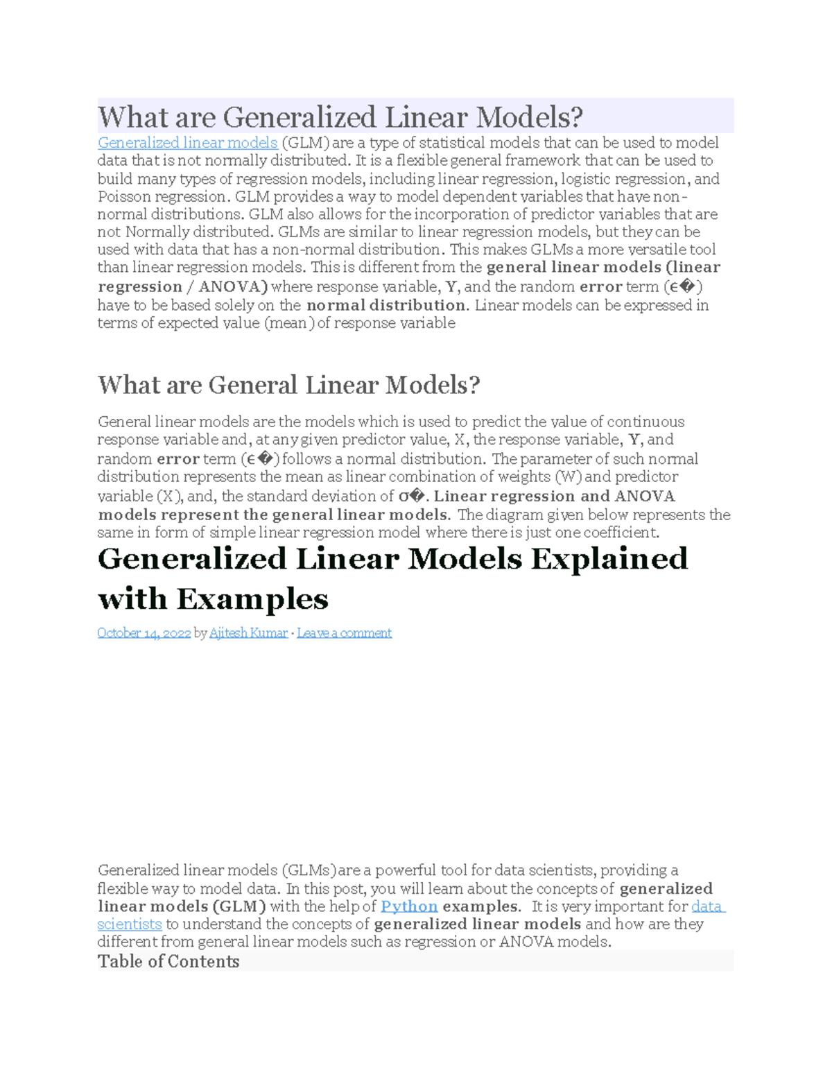 Glm - What are Generalized Linear Models? Generalized linear models ...