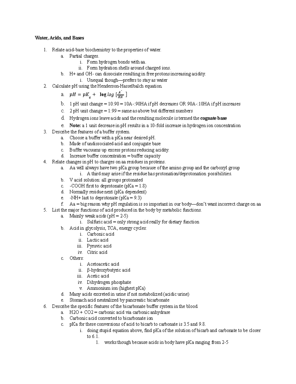 Water, Acids, and Bases Study Guide - Water, Acids, and Bases Relate ...