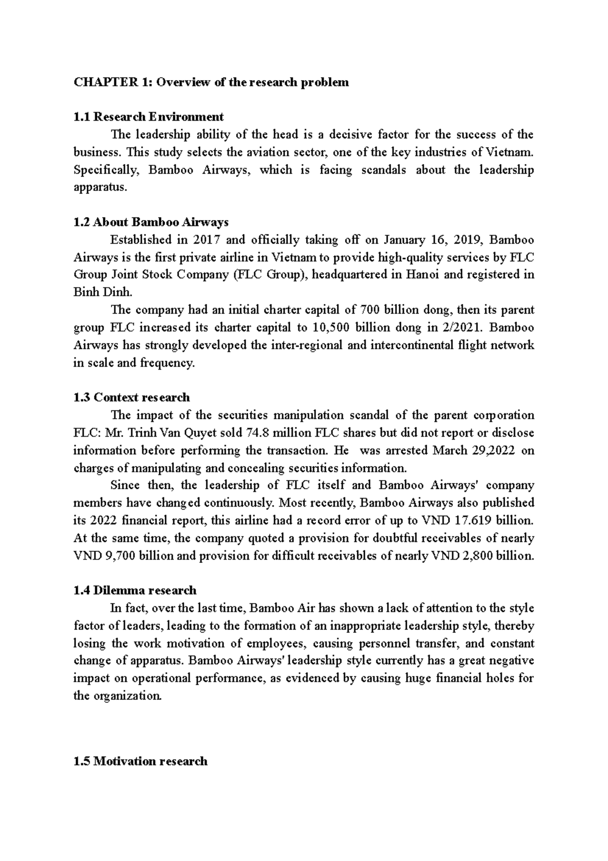 Chapter 1 - Introduction - CHAPTER 1: Overview of the research problem 1 Research Environment ...
