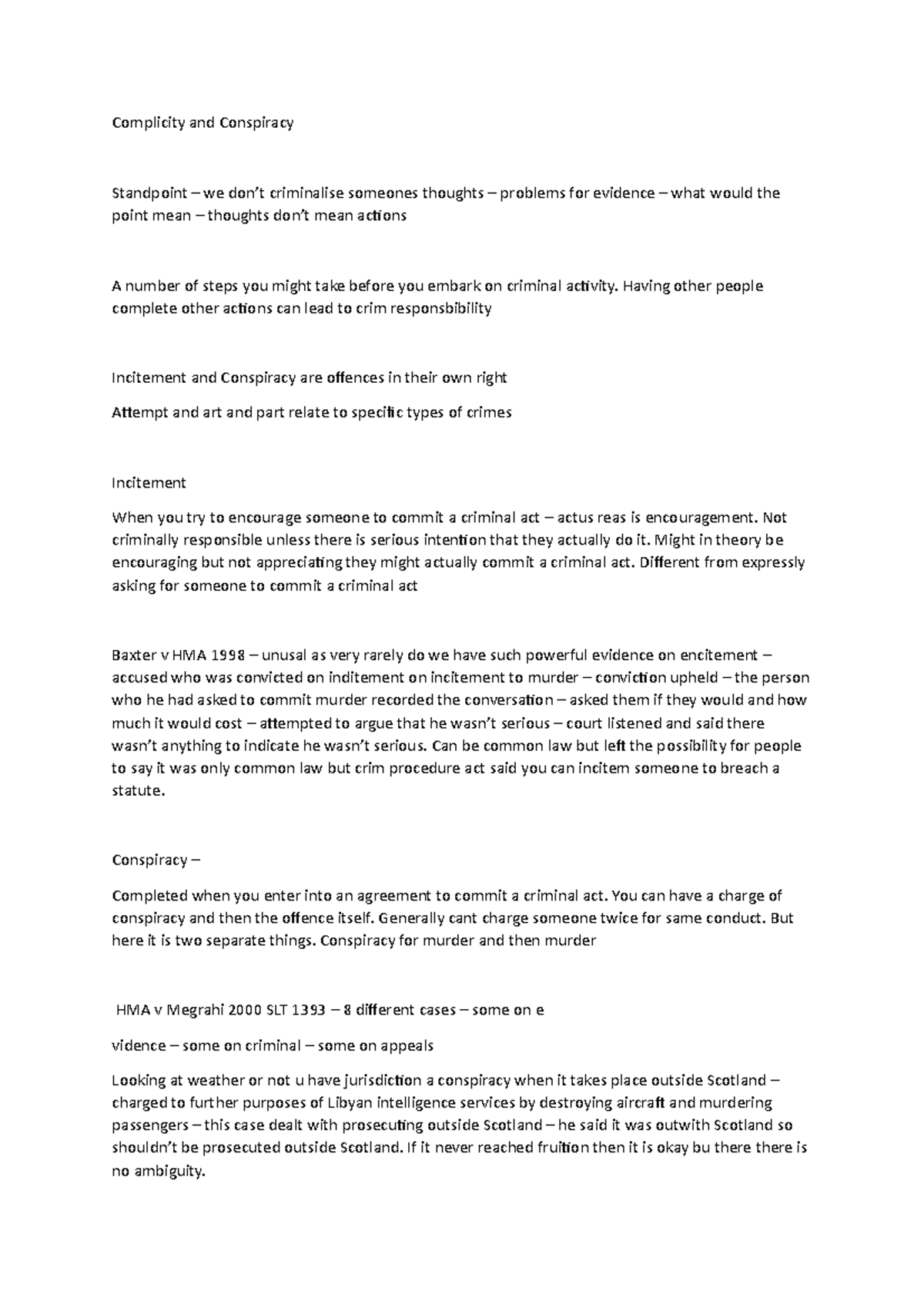 Complicity and Conspiracy - Complicity and Conspiracy Standpoint – we ...