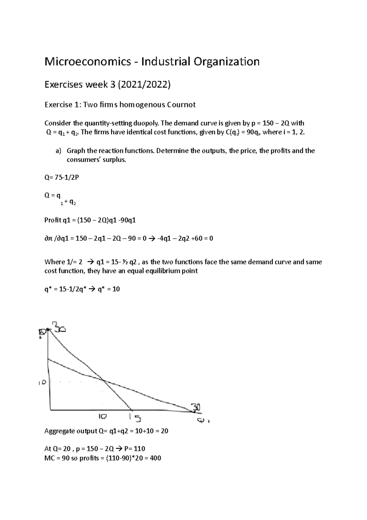 Microeconomics Industrial Organization-week3 - Microeconomics ...