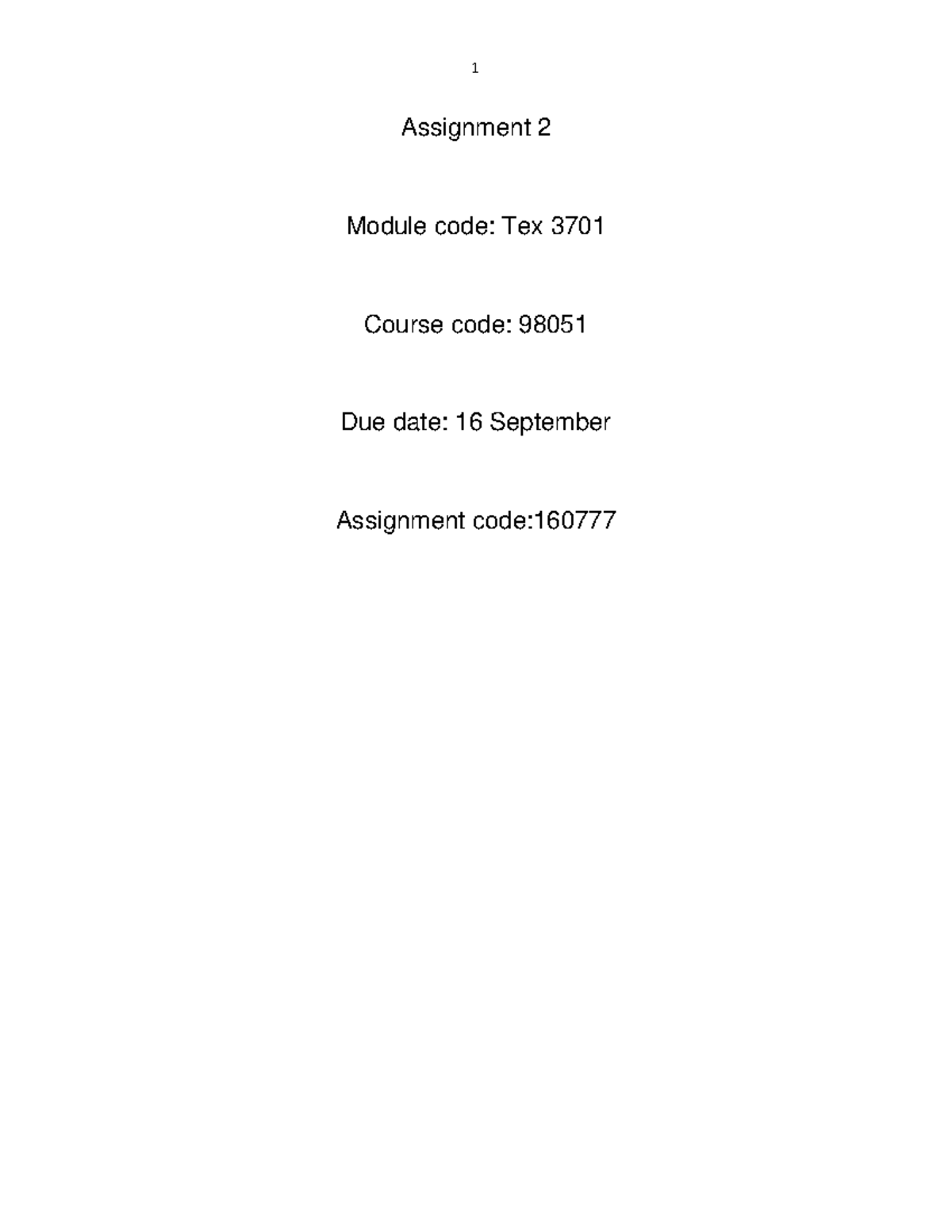 TEXT3701 assignment 2 SD - Due date: 16 September - Assignment Module ...