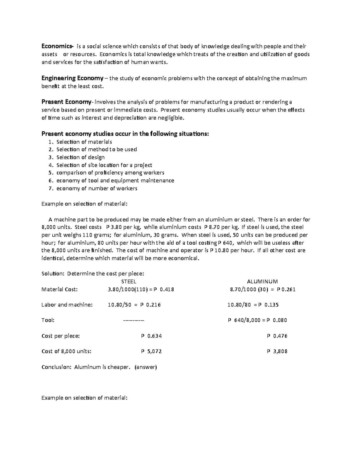 ECONOMICS REVIEW NOTES - Economics- is a social science which consists ...