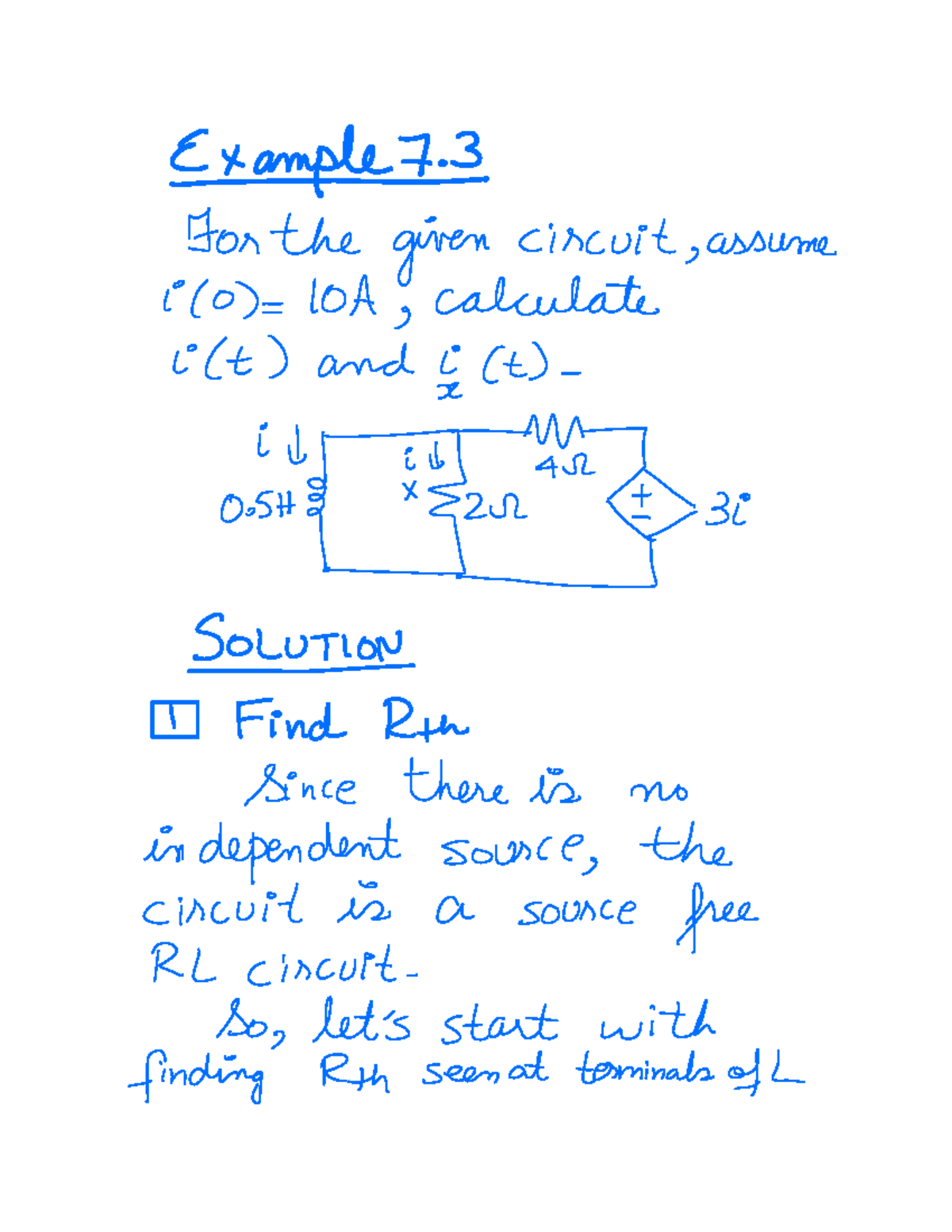 Section 7 - ExampleFI For the given circuit assume ico IOA calculate ...