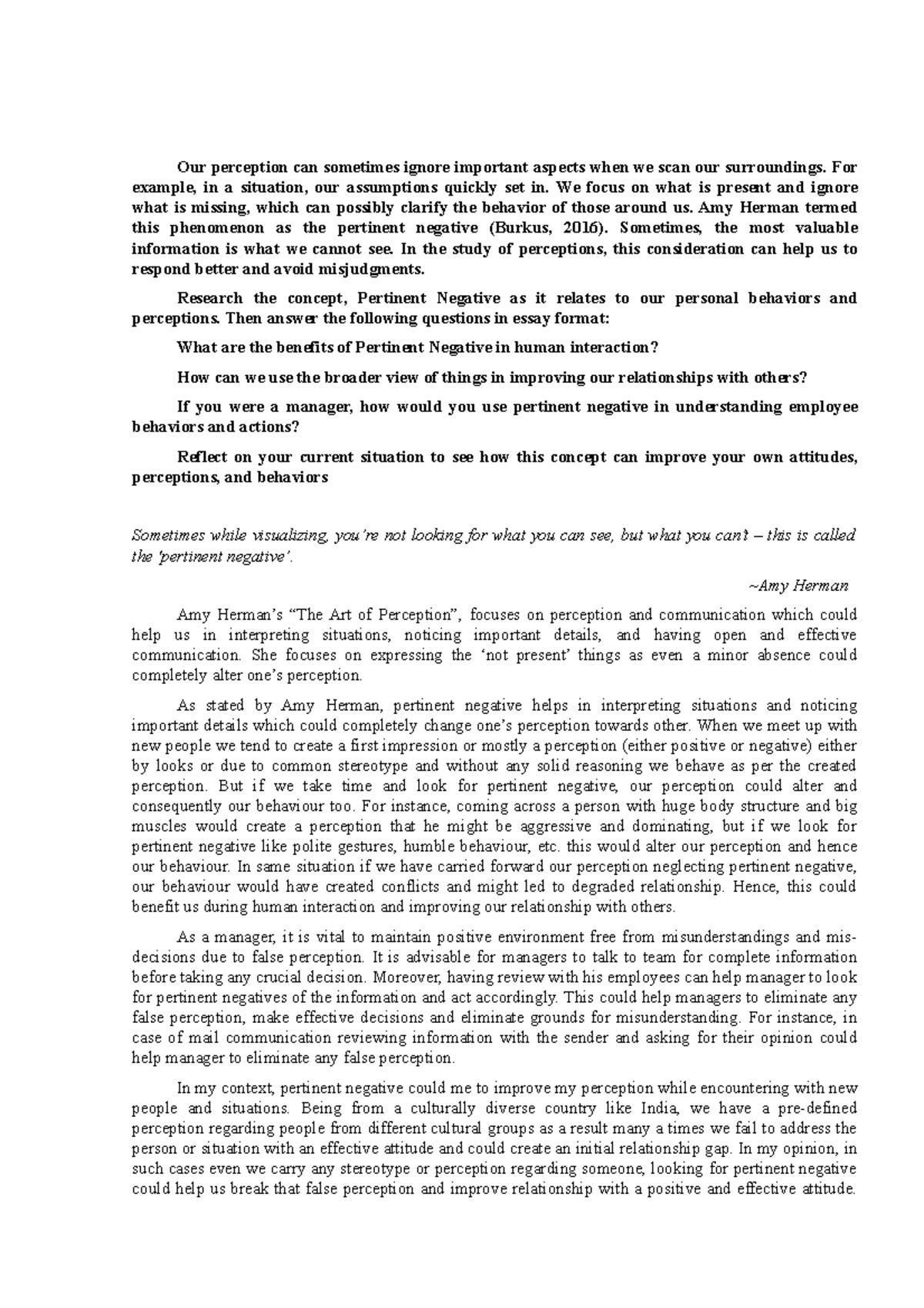 Unit 2 - Human Behaviour - Our perception can sometimes ignore ...