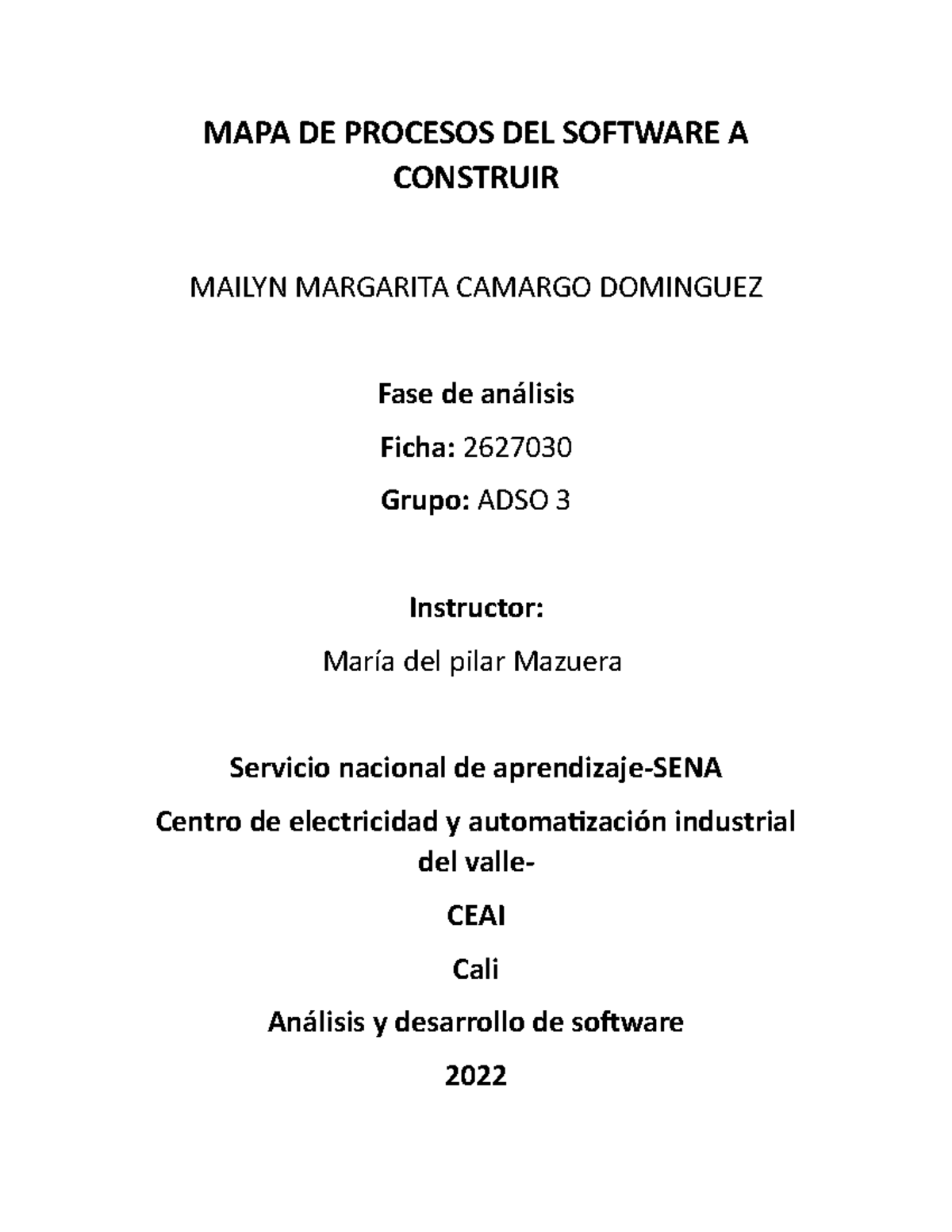 MAPA DE Procesos DEL Software A Construir - MAPA DE PROCESOS DEL ...