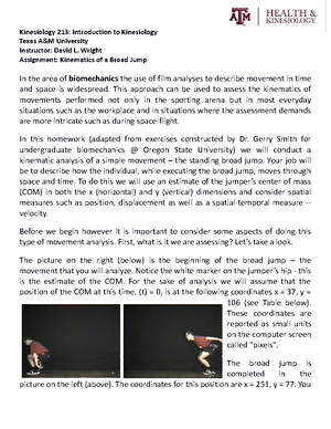 Kinematics of a broad jump - Kinematics of a Broad Jump 0 37 106 .3363 ...