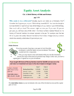 Equity Asset Analysis Ch. 12 Note - Equity Asset Analysis Ch. 12 ...