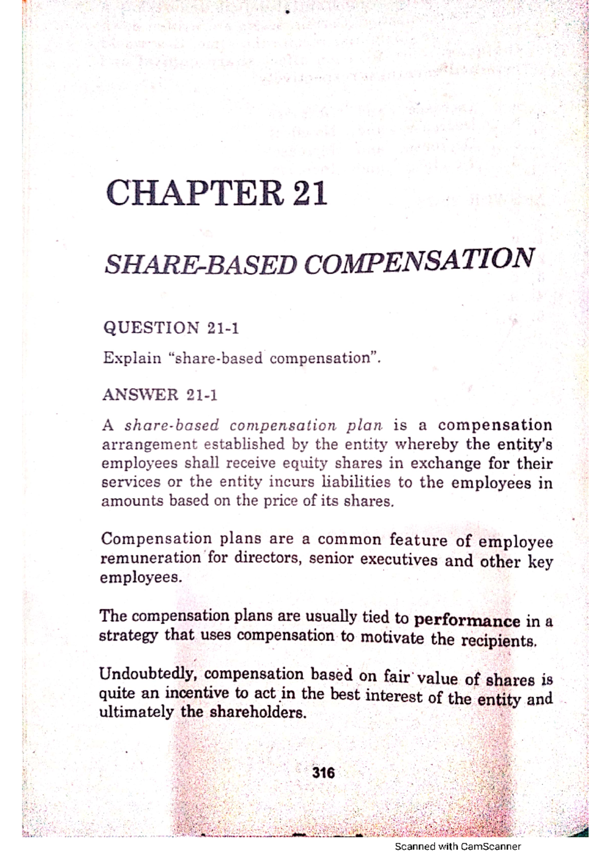 Share based Compensation Theory 1 - BS Accountancy - Studocu