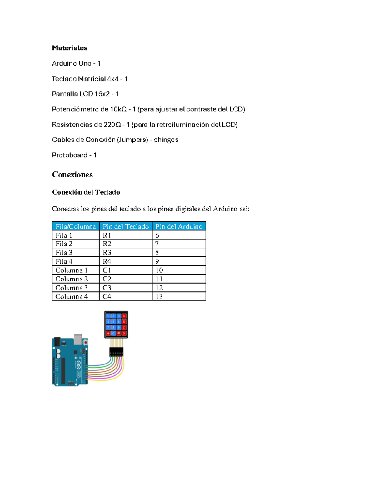 Calculadora programación de calculadora en Arduino así que deberíaqueds - Materiales Arduino Uno ...