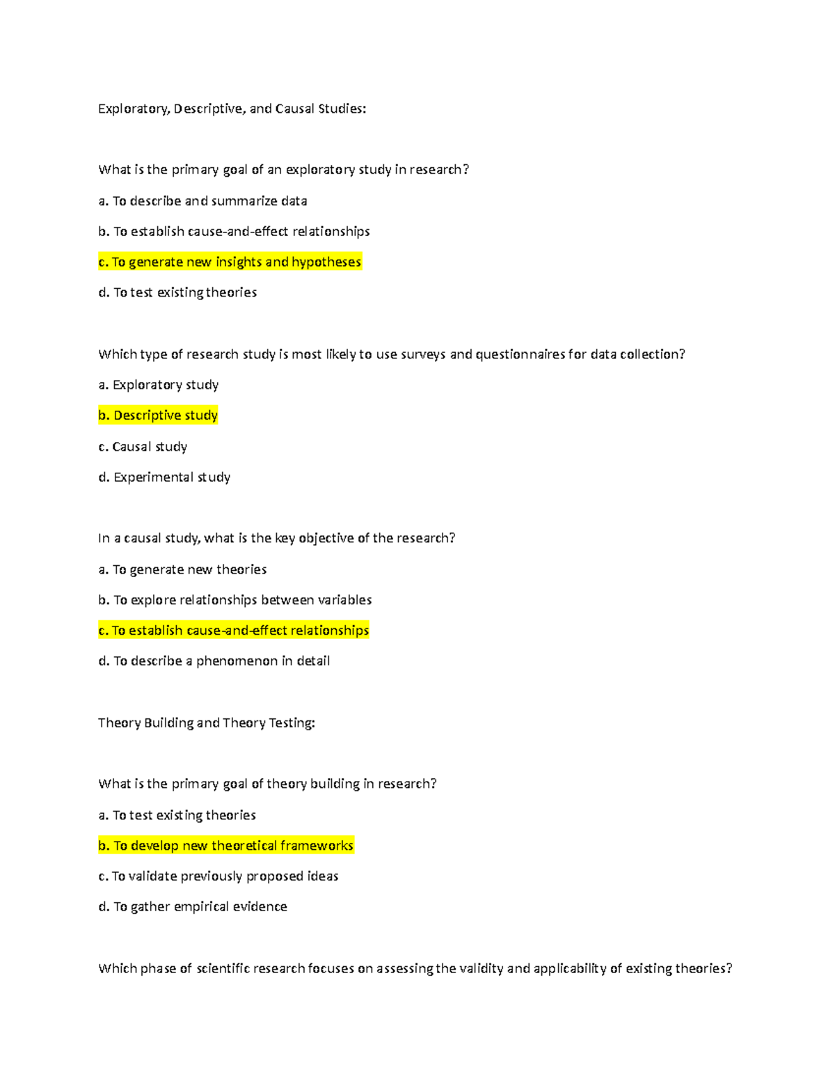 Questions - Exploratory, Descriptive, and Causal Studies: What is the ...