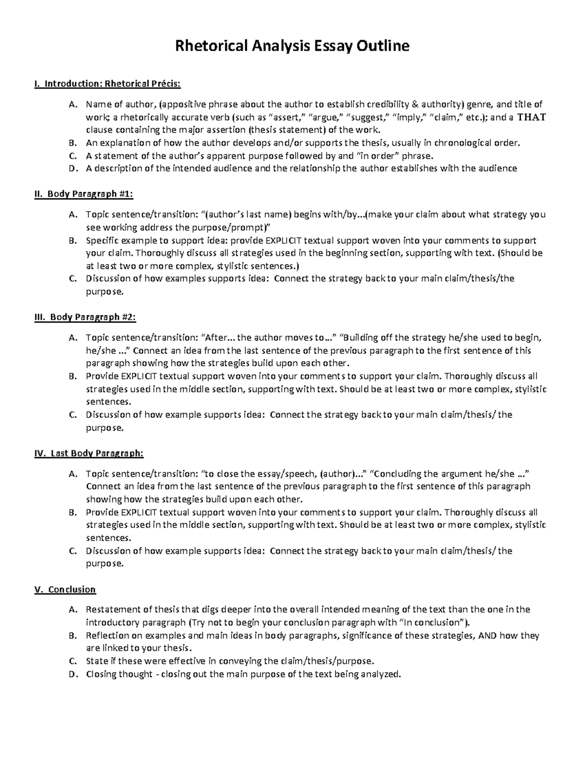 How To Booklet Essay Outline Samples for each paragraph and tips ...