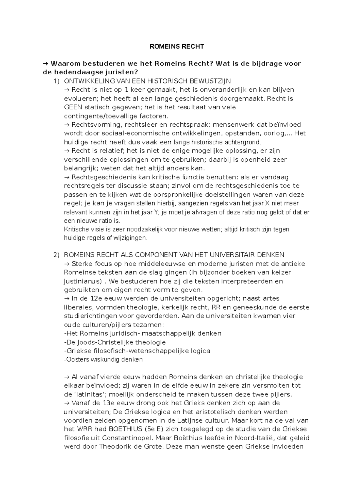 Romeins Recht 1 1[127] - ROMEINS RECHT → Waarom bestuderen we het ...