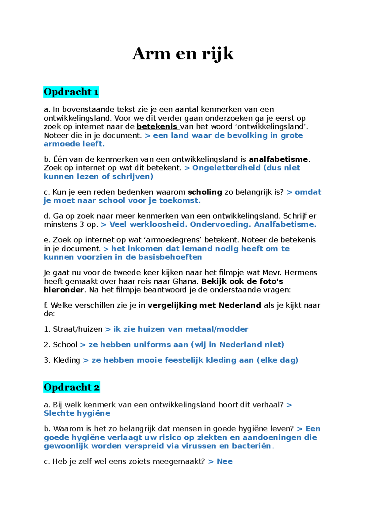 Arm en rijk - Dit gaat over arm en rijk en alle informatie die je moet ...