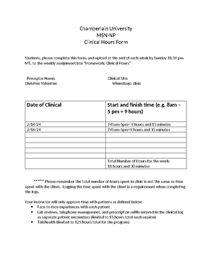 Log template - Lecture notes - Preceptor: Date of clinical: Patient ...