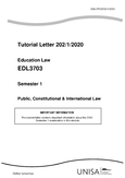Edl3703 - Unisa - Education law - Studocu