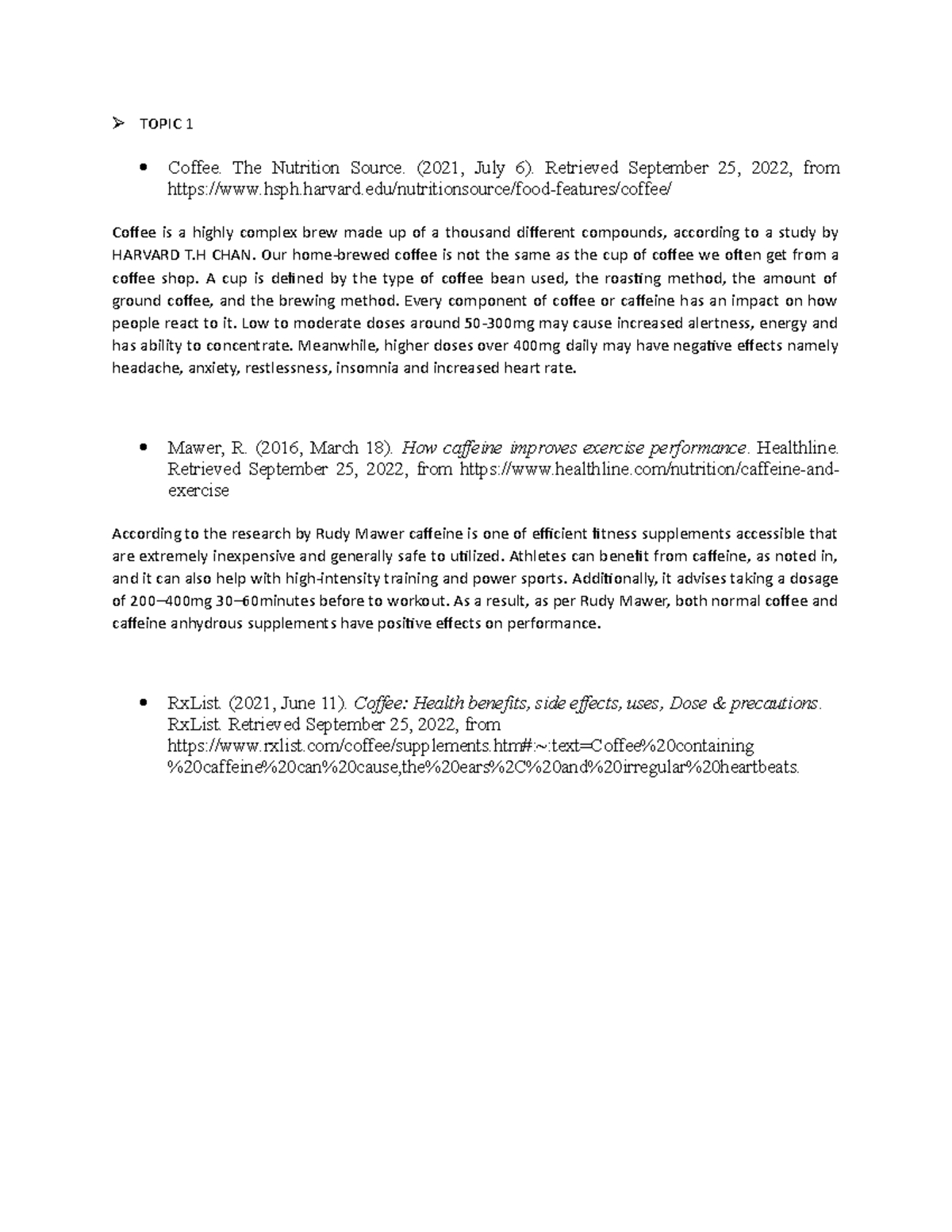 Coffee - fvfvf - TOPIC 1 Coffee. The Nutrition Source. (2021, July 6 ...