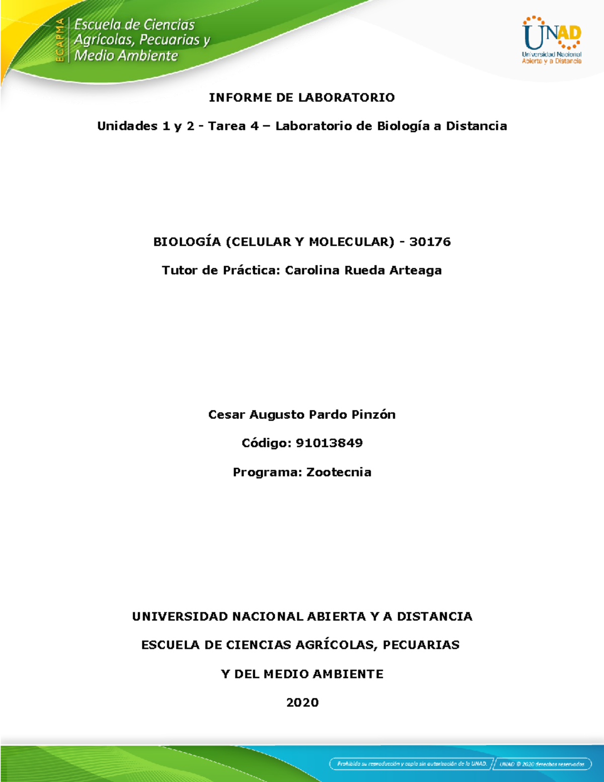 Formato Informe de Laboratorio actualizado 26-09-2020 - INFORME DE LABORATORIO Unidades 1 y 2 ...