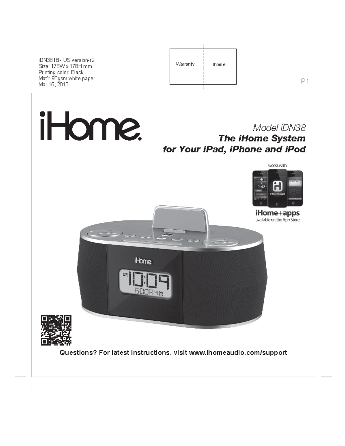 I DN38 User Manual - Lo mejor para el ejercito - Model iDN The iHome ...