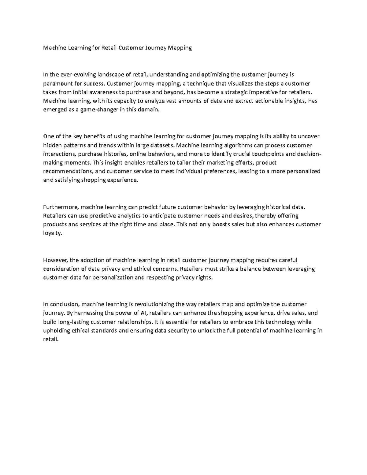 Machine Learning For Retail Customer Journey Mapping Customer Journey Mapping A Technique