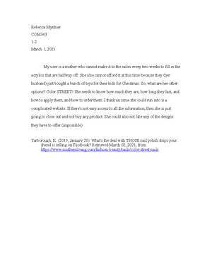 COM343 Assignment 5-2 - COM 343 Technical Documentation Project Plan Template Instructions ...