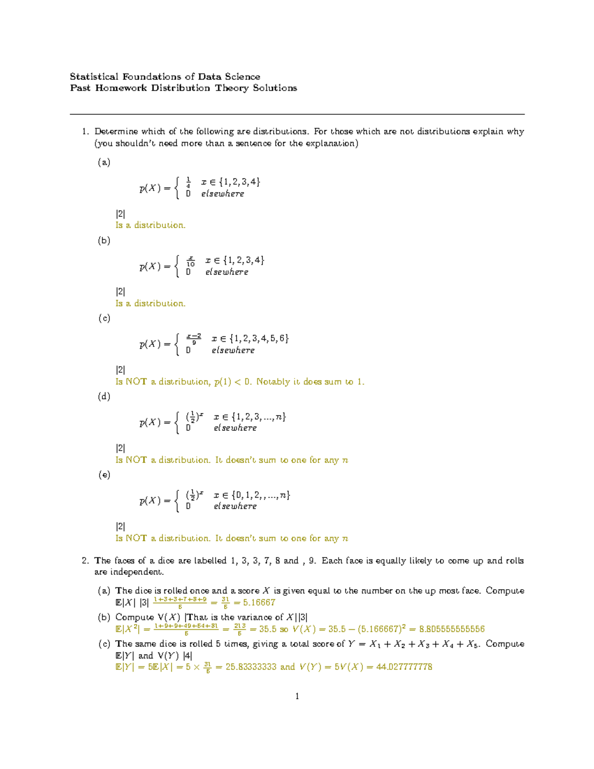 Past Homework sols - Statistical Foundations of Data Science Past ...