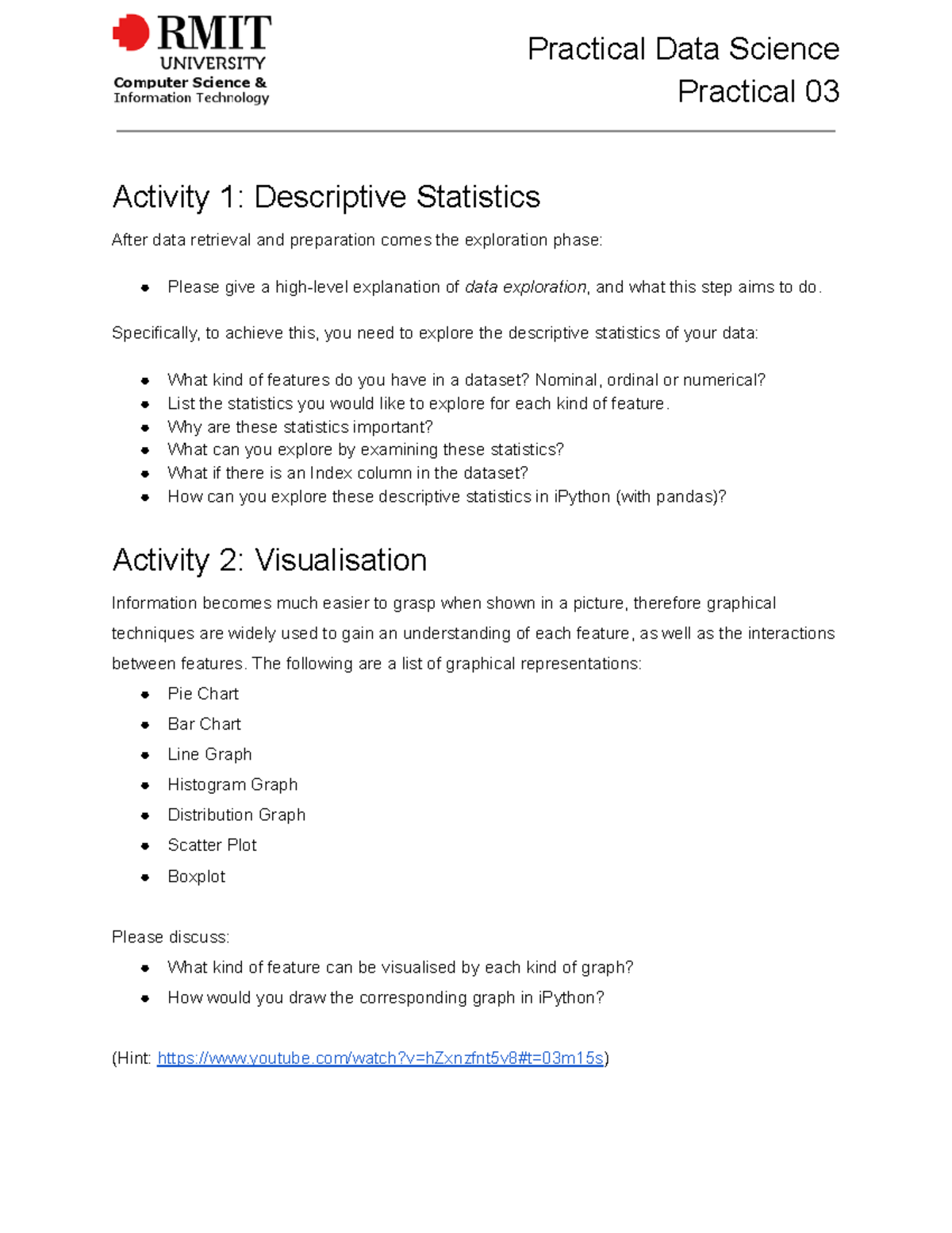 Practical 03-2022 - Practical 03 Activity 1: Descriptive Statistics ...