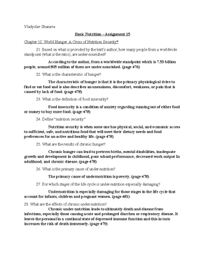 Basic Nutrition Assignment: Vitamins and Their Functions - Studocu