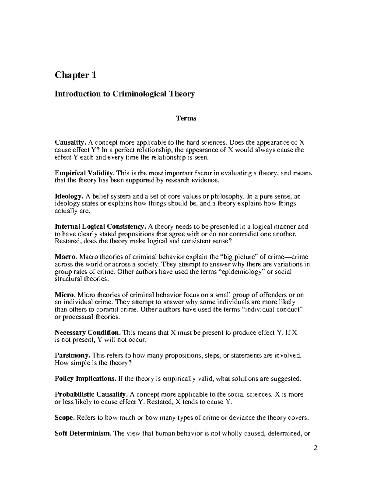 Introduction to Criminological Theory - 2 Chapter 1 Introduction to ...