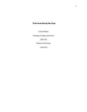 Writing project 2 outline - Sam Doherty Com090- Writing Project # Aaron ...
