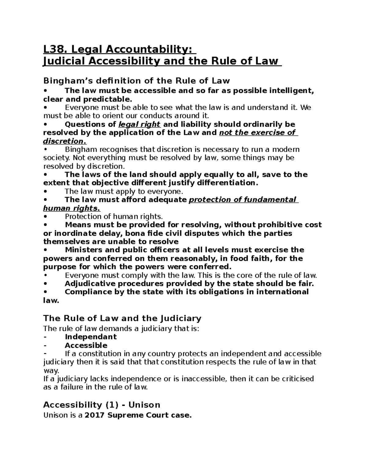 L38. Legal Accountability: Judicial Accessibility and the Rule of Law ...