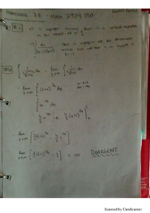 Stewart Calculus 11.2, 11.3 - g. II. 2- Series partial terms are finite. Definition : Given É n ...