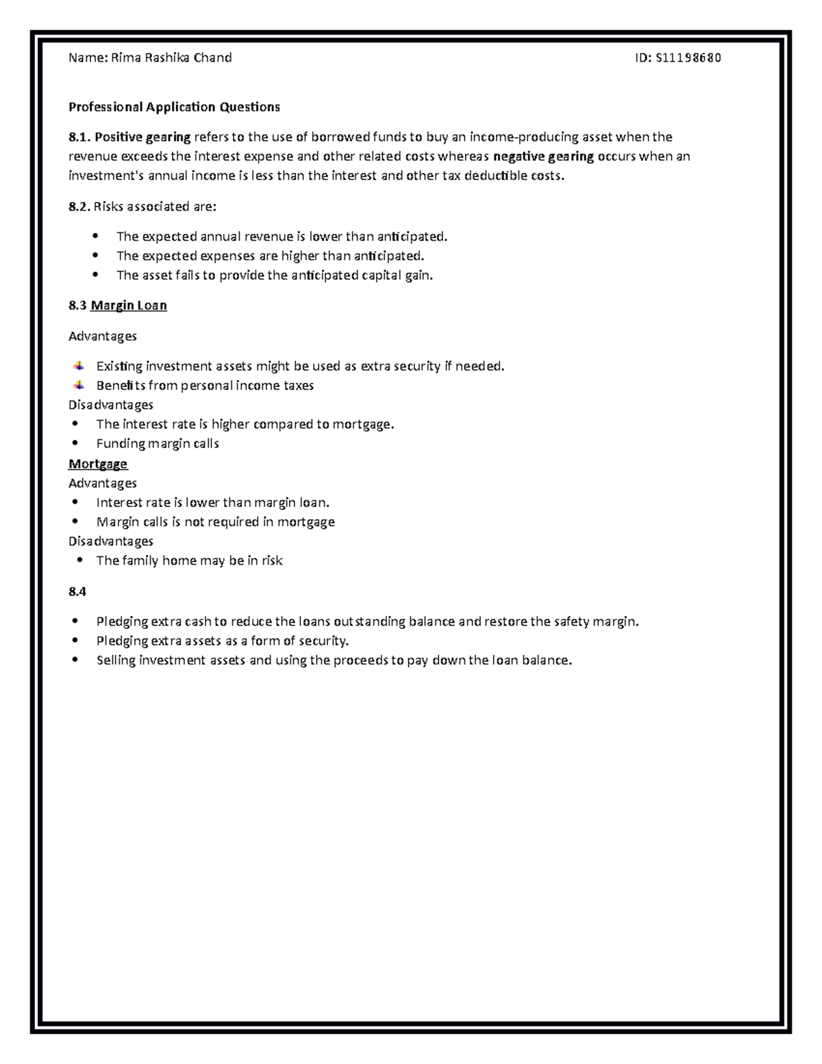 FM102 ODF - TUTORIAL QUESTIONS - Personal Finance - USP - Studocu