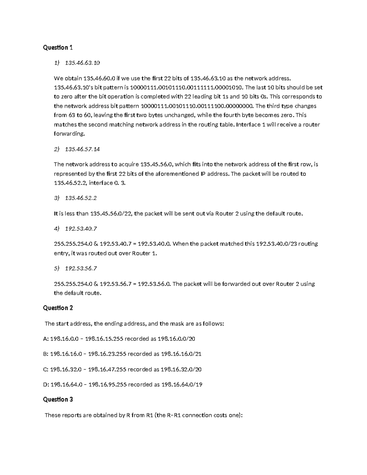 Cs2204 Written Assignment Unit 5 Question 1 1 135 46 We Obtain 135