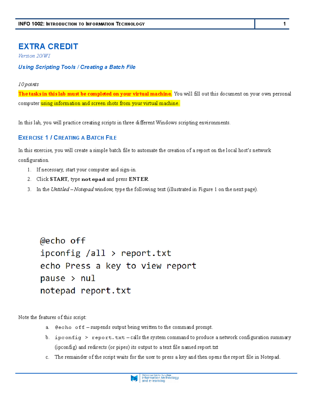Extra Credit Module 4 001 20SP - EXTRA CREDIT Version 20/WI Using ...
