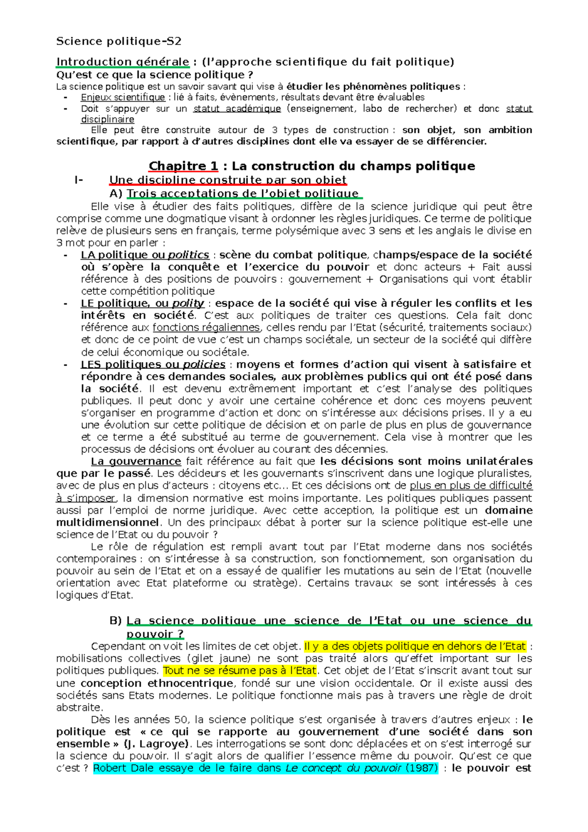 Cours-science politique-S2 - Introduction générale : (l’approche ...