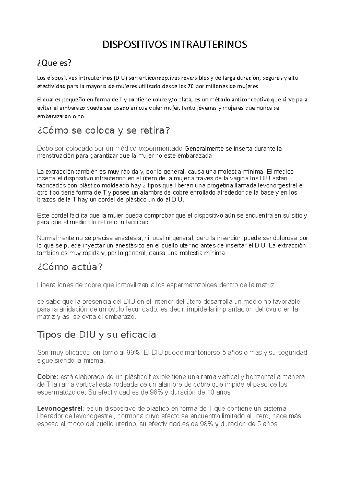 Dispositivos Intrauterinos - El medico inserta el dispositivo ...