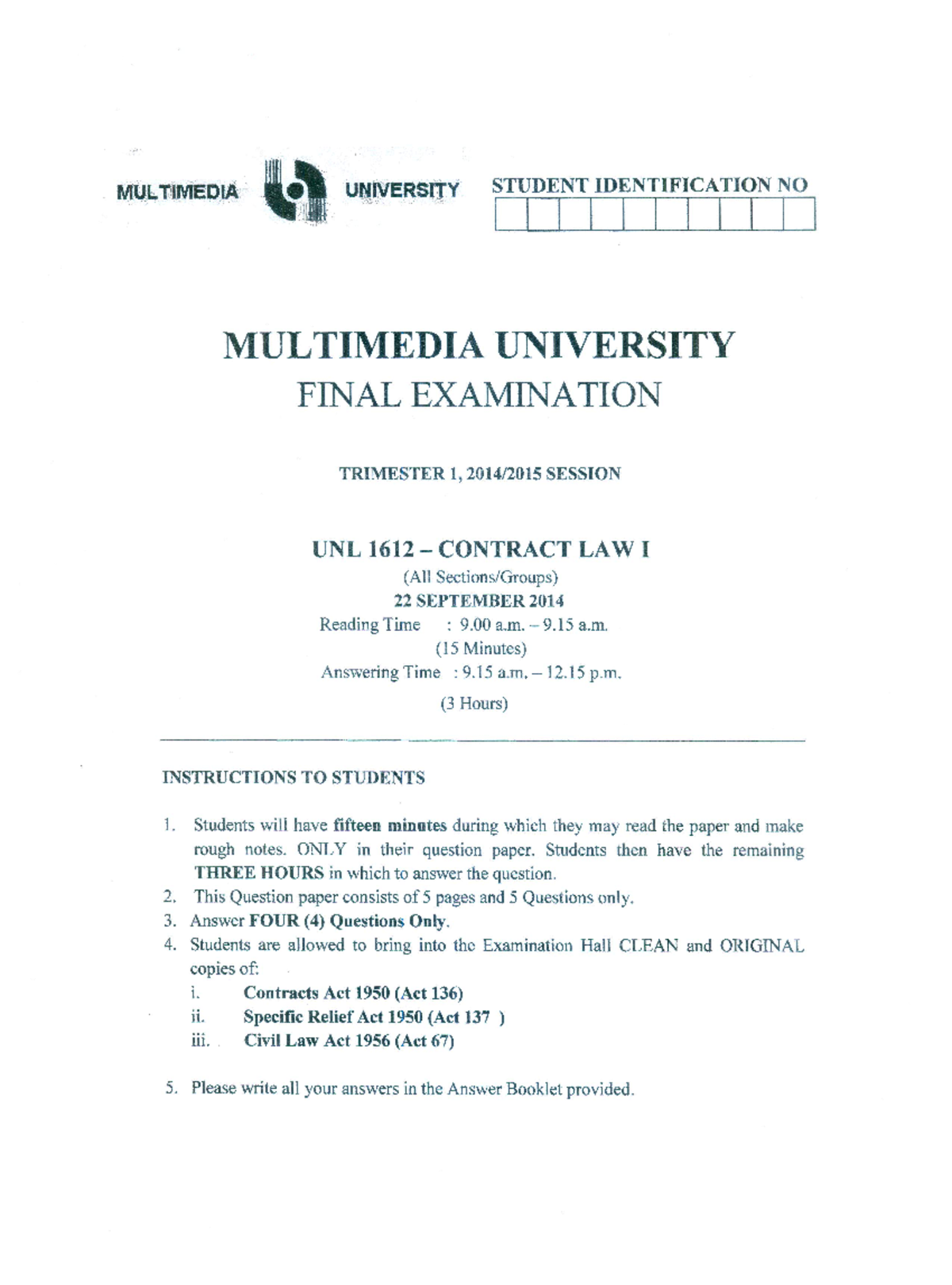 37930 - fgdrgetgtetg - MULTIMEDIA UNIVERSITY STUDENT IDENTIFICATION NO ...