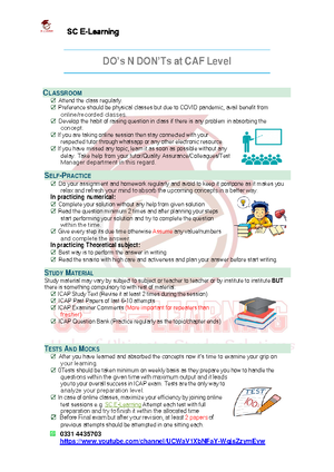 Question list from ARTT Manual - CAF - 3 Cost and Management Accounting ...