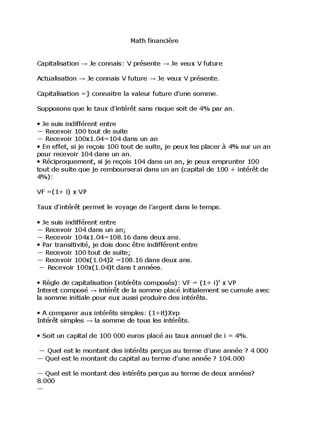 Math fi - Cours de mathématiques financiére. - Math financière ...