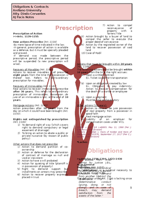 Prescription of Action AJP Notes - Actions Prescriptive Period Notes ...