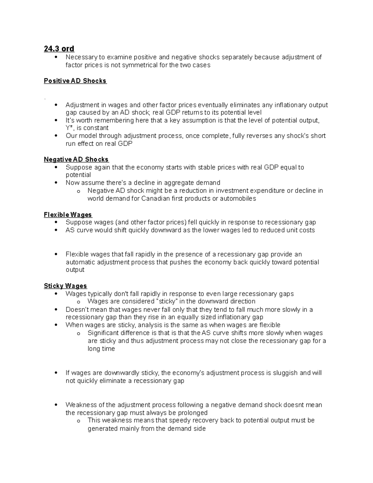 Aggregate Demand and Supply Shocks - 24 ord Necessary to examine ...