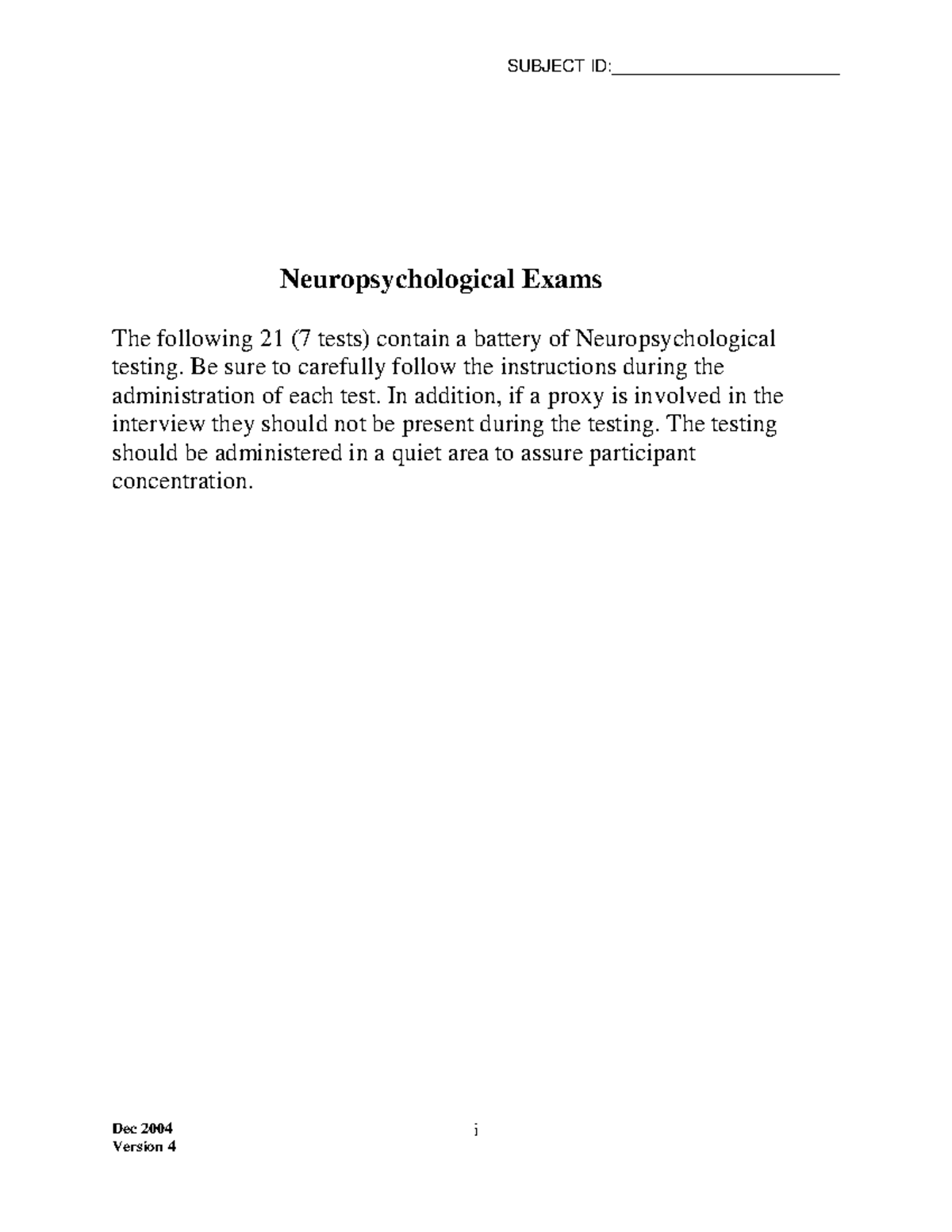 Neuropsychological Exam English tcm18-142939 - Dec 2004 i ...