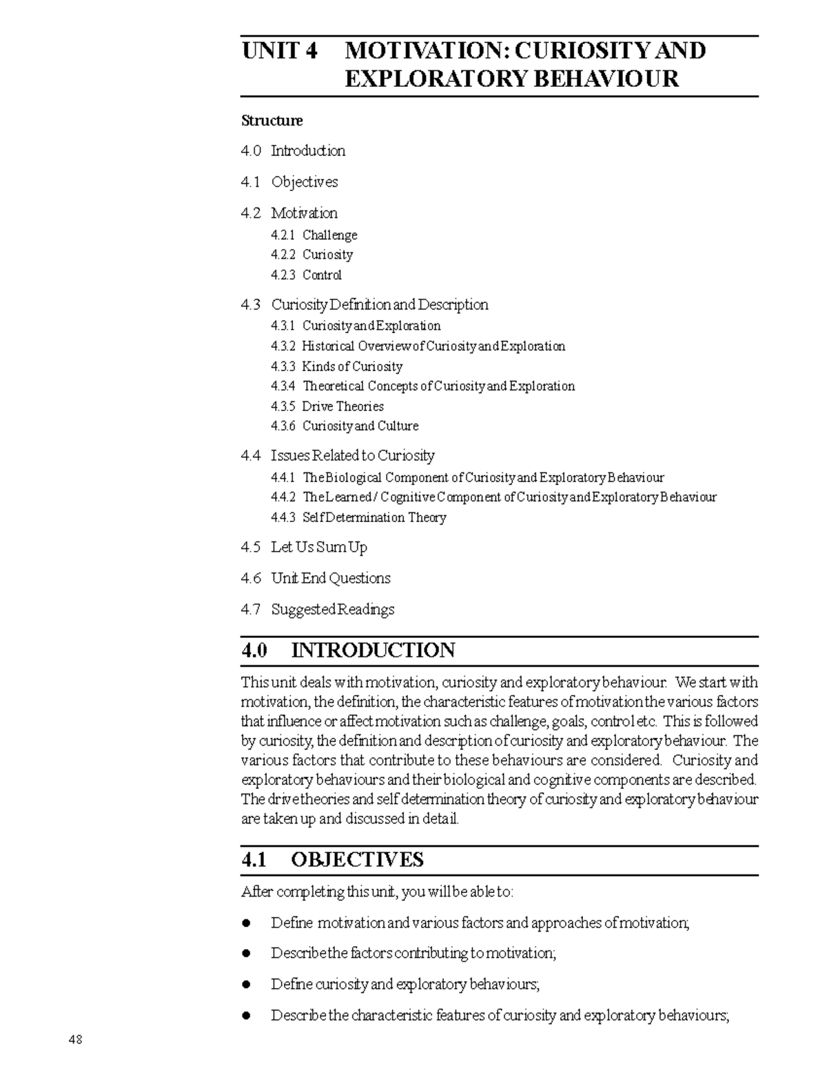 Unit-4 Motivation Curiosity & Exploratory Bh - UNIT 4 MOTIVATION: CURIOSITY AND EXPLORATORY ...