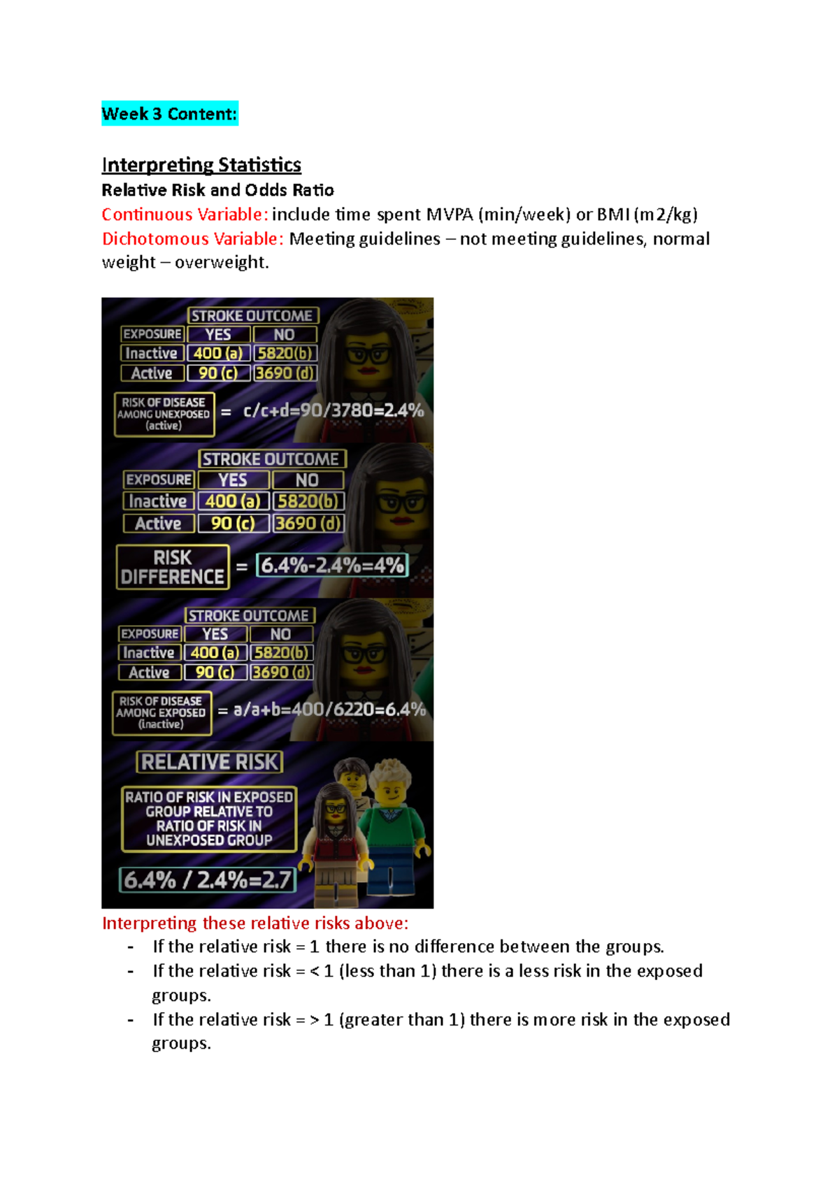 HSE111 Content - notes - Week 3 Content: Interpreting Statistics ...