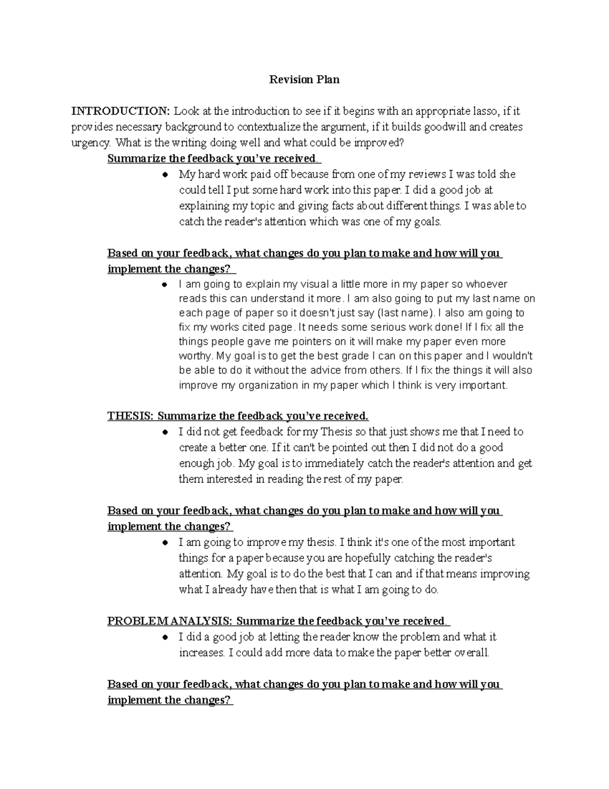 Revision Plan V3 - Revision Plan INTRODUCTION: Look at the introduction ...