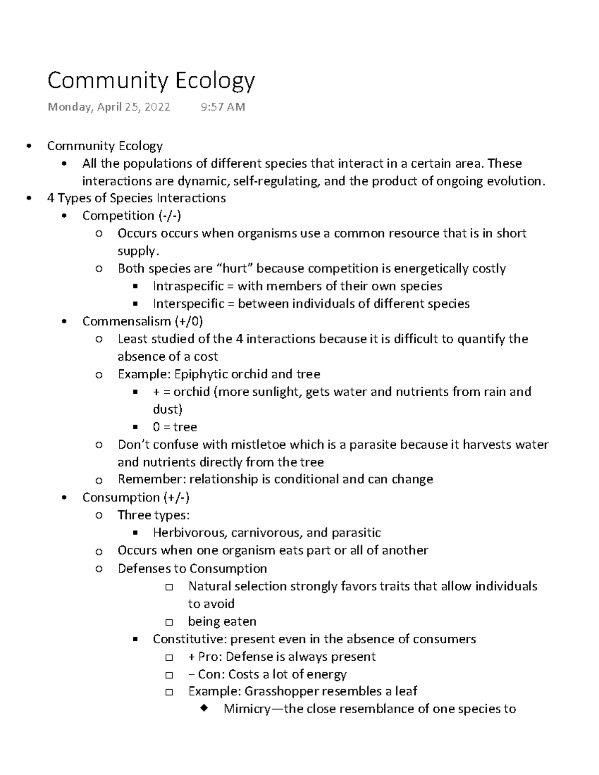 BIO 102 Community Ecology - Community Ecology All the populations of ...