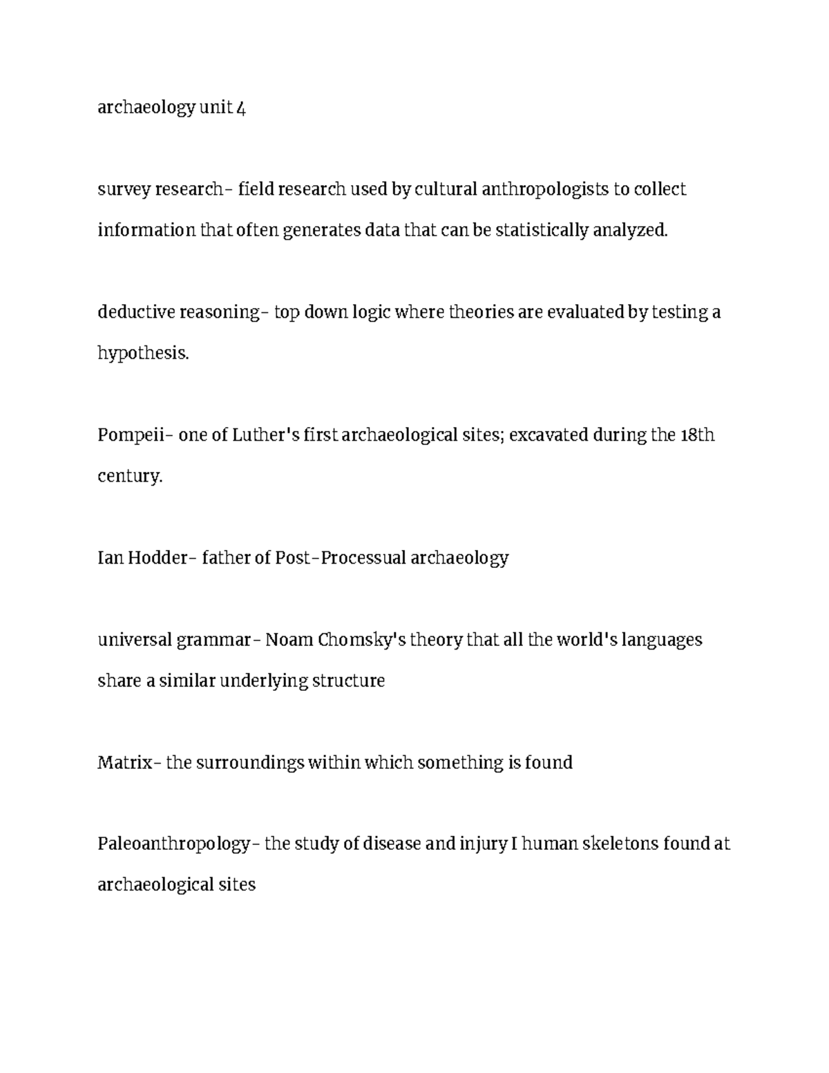 Archaeology methods and theories unit 4 notes - archaeology unit 4 ...